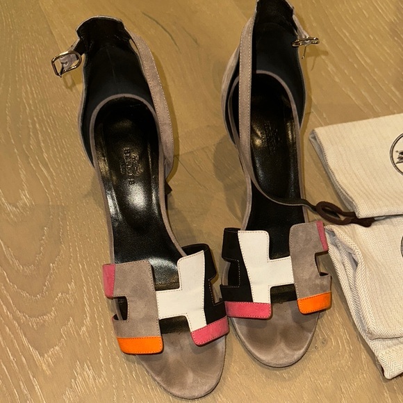 Hermes | Shoes | Authentic Hermes Wedge Color Block | Poshmark
